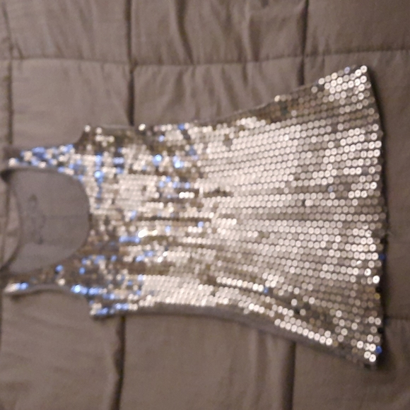 Next Era | Tops | Silver Sequin Tank Top | Poshmark